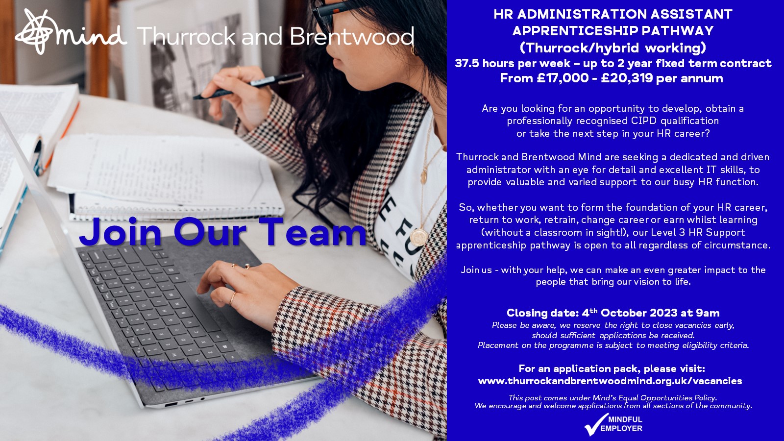 Vacancies for Thurrock and Brentwood Mind - Thurrock CVS